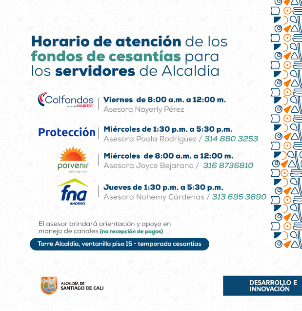 Horario de atención de Fondos de Cesantías para Servidores de la ...